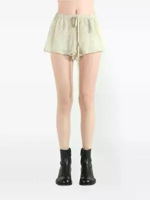 ANN DEMEULEMEESTER Embroidered Drawstring Shorts - Neutrals