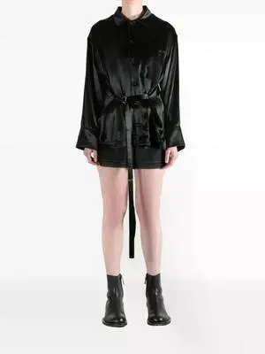 ANN DEMEULEMEESTER Belted Satin-finish Shirt