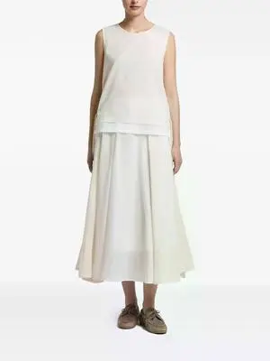 Peserico Sleeveless Round Neck Top With Side Drawstring