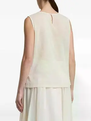 Peserico Sleeveless Round Neck Top With Side Drawstring