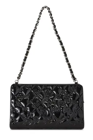 Chanel Patent Leather Lucky Charms Shoulder Bag - Black