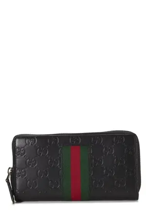 Gucci Ssima Web Continental Wallet - Black