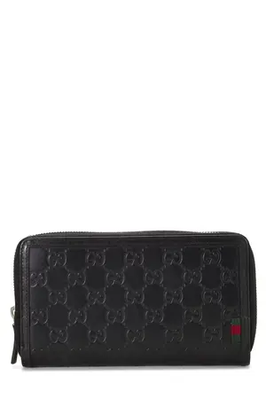 Gucci Rubberized Ssima Zip Around Wallet - Black