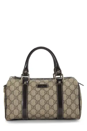 Gucci Gg Supreme Coated Canvas Joy Boston Handbag - Brown