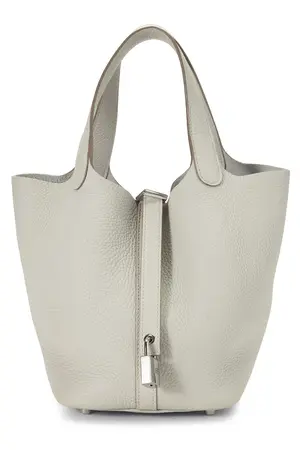 Hermès Clemence Leather Picotin Lock 18 Bag - Grey