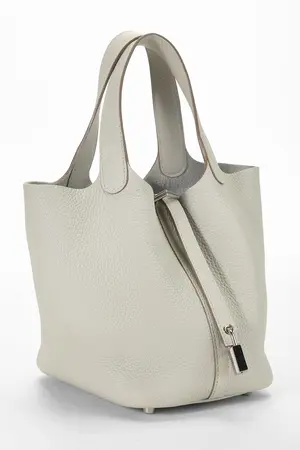 Hermès Clemence Leather Picotin Lock 18 Bag - Grey