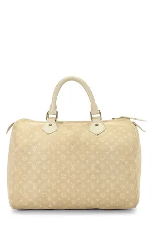 LOUIS VUITTON Mini Lin Speedy 30 Bag - White