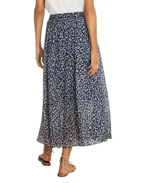 NIC+ZOE Crinkle Leopard Sketch Midi Skirt