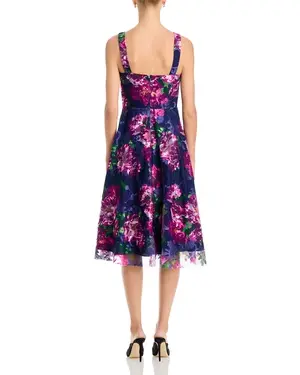 Eliza J Floral V Neck Sleeveless Dress
