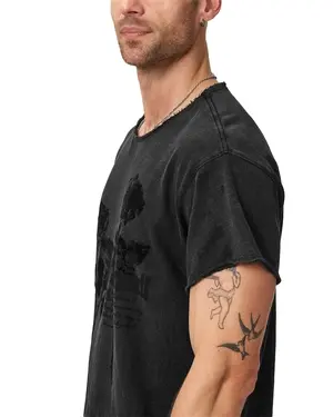 John Varvatos Short Sleeve Raw Edge Relaxed Fit Tee