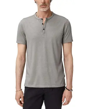 John Varvatos Duke Short Sleeve Henley - Grey Sky