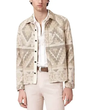 John Varvatos Byrne Geometric Pattern Long Sleeve Jacket