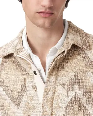 John Varvatos Byrne Geometric Pattern Long Sleeve Jacket