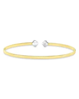 SHY CREATION Diamond Clover Cuff Bangle Bracelet