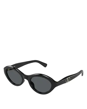Valentino Garavani Oval Sunglasses, 52mm - Black
