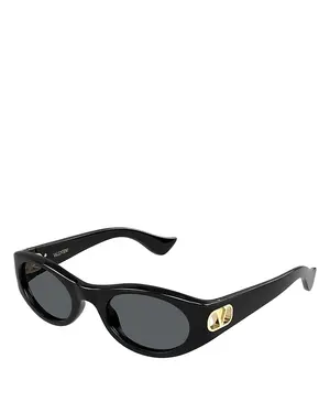 Valentino Garavani Oval Sunglasses, 52mm - Black