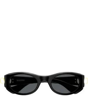 Valentino Garavani Oval Sunglasses, 52mm - Black