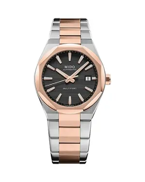 MIDO Multifort Automatic Watch With Stainless Steel And Rose Gold Tone Bracelet - Black