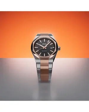 MIDO Multifort Automatic Watch With Stainless Steel And Rose Gold Tone Bracelet