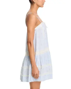 LoveShackFancy Vionett Embroidered Floral Mini Dress