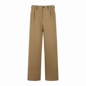 GUNDA HAFNER LTD Cotton Twill Wide Leg Trousers - Beige