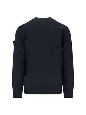 Stone Island Compass Patch Crewneck Sweatshirt - Blue