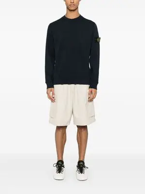 Stone Island Compass Patch Crewneck Sweatshirt - Blue