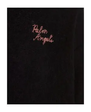 Palm Angels Logo Intarsia Crewneck Jumper - Black