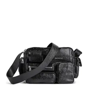 Balenciaga Superbusy Camera Bag With Silver Foil Logo