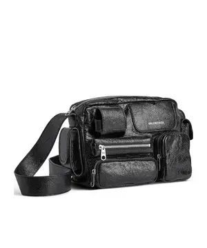 Balenciaga Superbusy Camera Bag With Silver Foil Logo