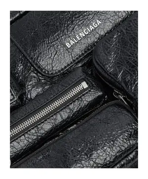 Balenciaga Superbusy Camera Bag With Silver Foil Logo