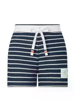 Thom Browne Honeycomb Stripe Drawstring Shorts - Blue