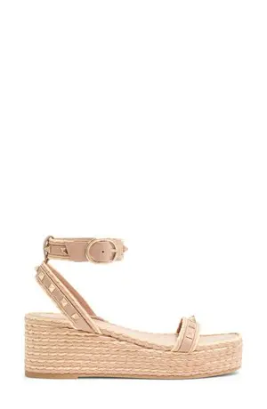 Valentino Garavani Rockstud Ankle Strap Espadrille Platform Sandals
