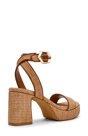 Steve Madden Elida Ankle Strap Platform Sandal - Raffia