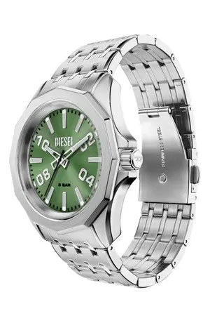 DIESEL® Stinger Bracelet Watch With Sunray Dial - Green/silver