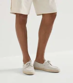 Brunello Cucinelli Suede Penny Loafer Espadrilles