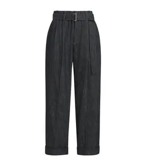 Brunello Cucinelli Belted Wide-leg Denim Trousers