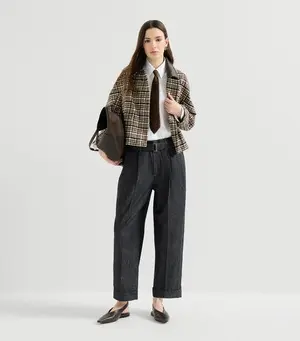 Brunello Cucinelli Belted Wide-leg Denim Trousers