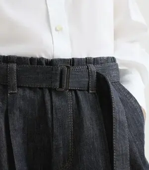 Brunello Cucinelli Belted Wide-leg Denim Trousers