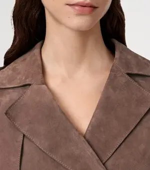ALLSAINTS Goat Suede Ophelia Jacket - Brown
