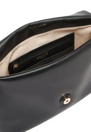 Liu Jo Lapuffy Large Satchel With Braided Chain - Black