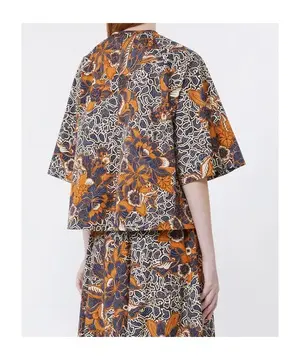 Max Mara Printed Cotton Poplin Shirt