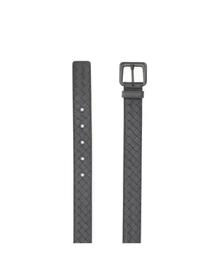 Bottega Veneta Intrecciato Weave Belt - Black