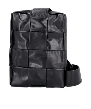 Bottega Veneta Intrecciato Messenger Bag - Black