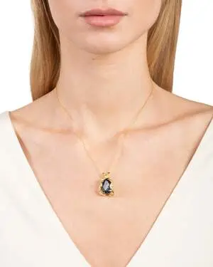 Alexis Bittar Liquid Vine Crystal Pendant Necklace - Sky