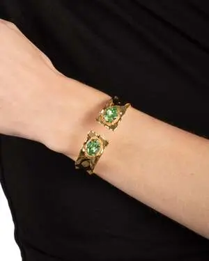 Alexis Bittar Alexis Bittar Mirrored Crystal Hinge Cuff Bracelet Basil