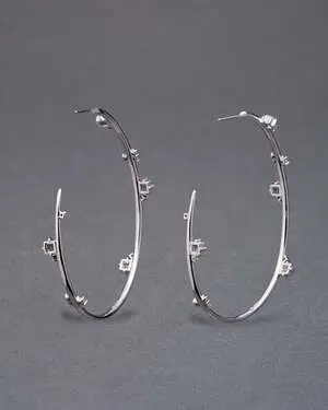 Alexis Bittar Jagged Crystal Studded Hoop Earrings