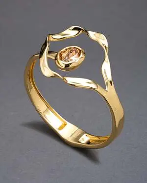 Alexis Bittar Crumpled Orbit Crystal Hinge Bracelet