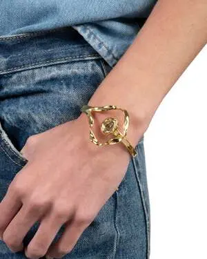 Alexis Bittar Crumpled Orbit Crystal Hinge Bracelet