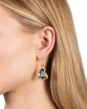 Alexis Bittar Twisted Crystal Drop Wire Earring